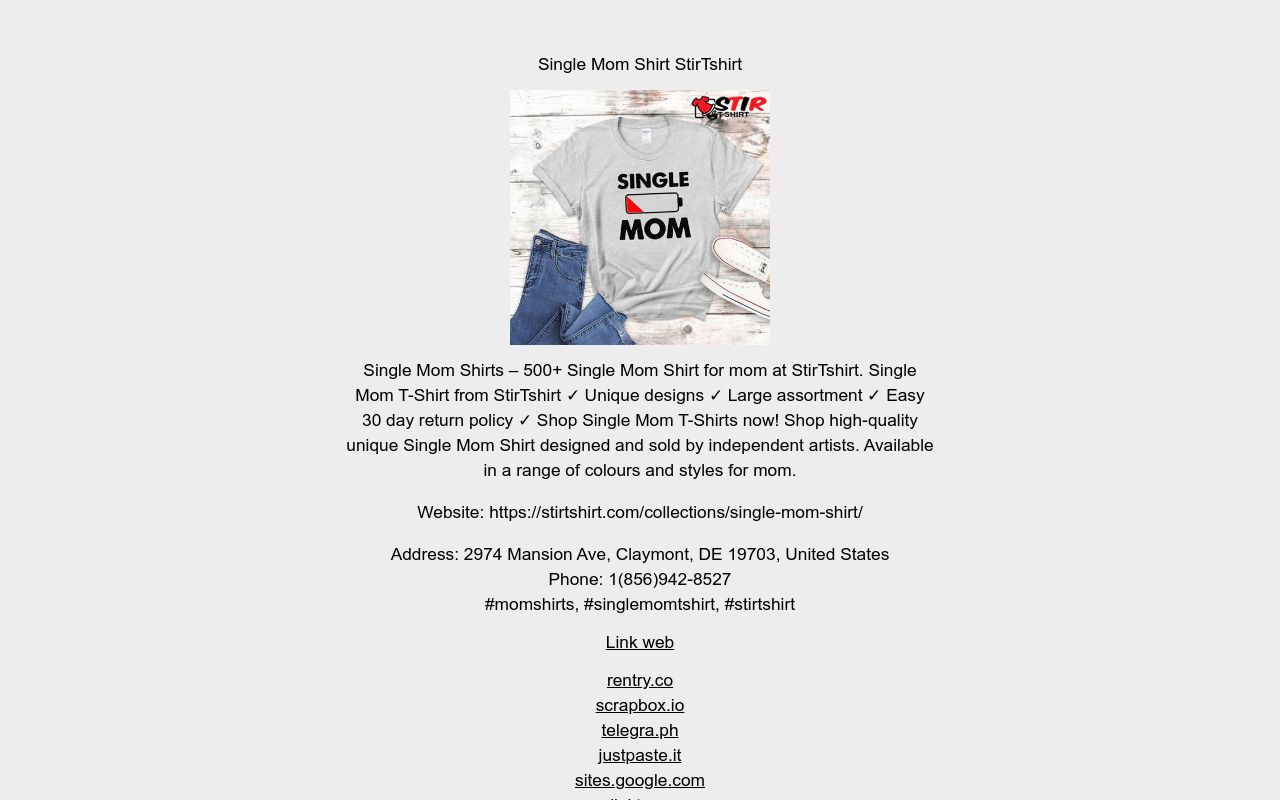 Single Mom Shirt StirTshirt